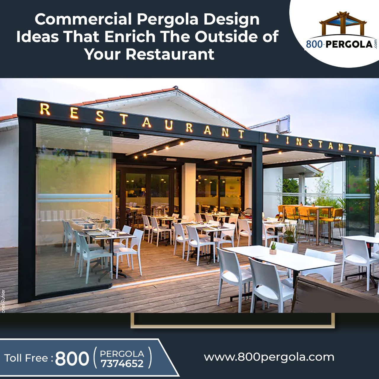 Commercial Pergola Design Ideas That Enrich the Outside of Your Restaurant
