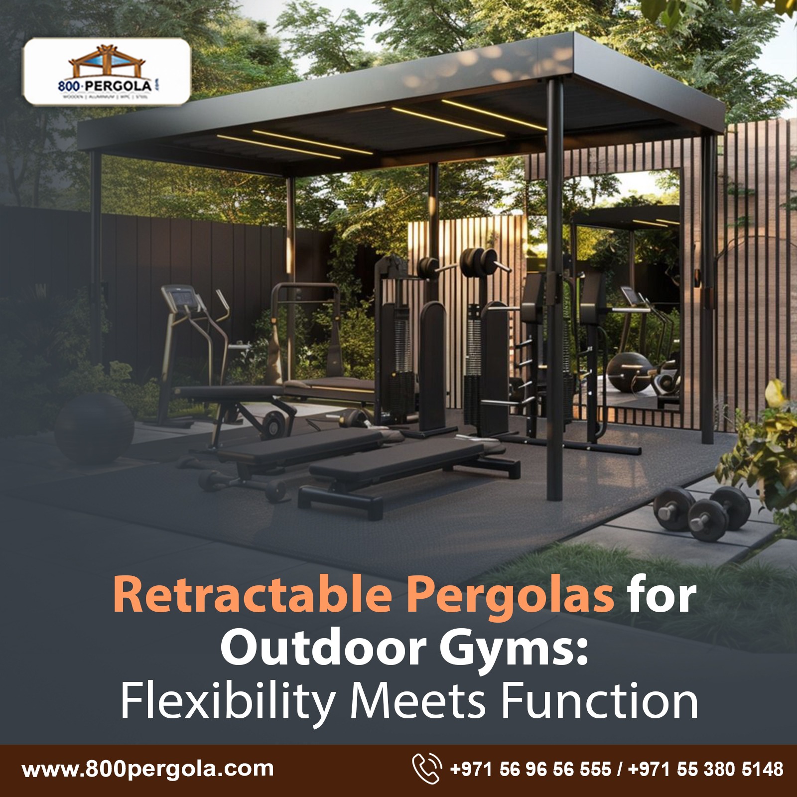 Retractable Pergolas for Outdoor Gyms: Flexibility Meets Function
